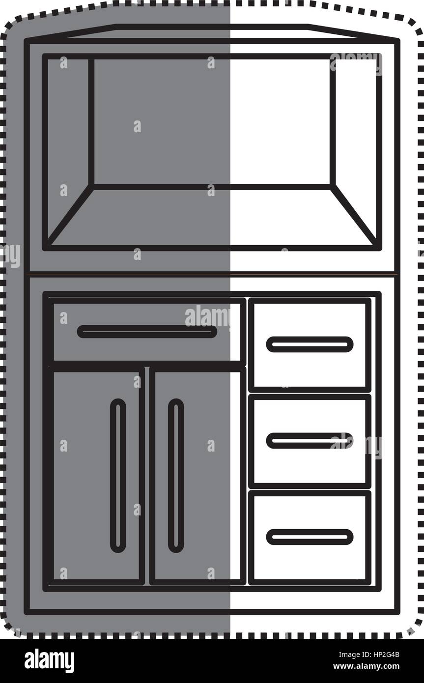 Kitchen cabinet design icon vector illustration graphic design Stock ...