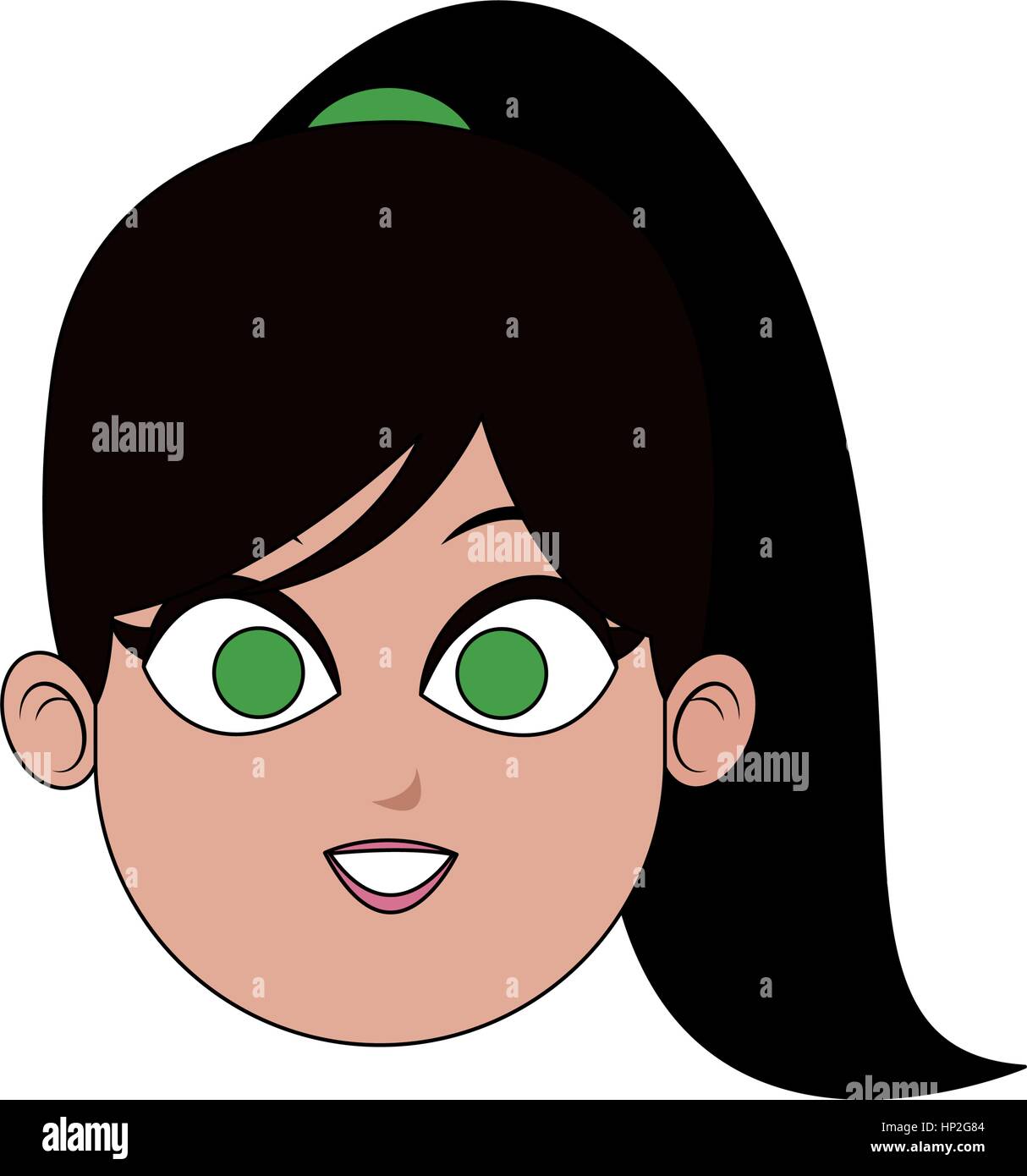 woman face cartoon icon over white background. colorful desing. vector ...