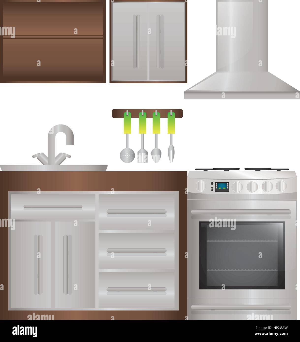 Kitchen interior design icon vector illustration graphic design Stock ...