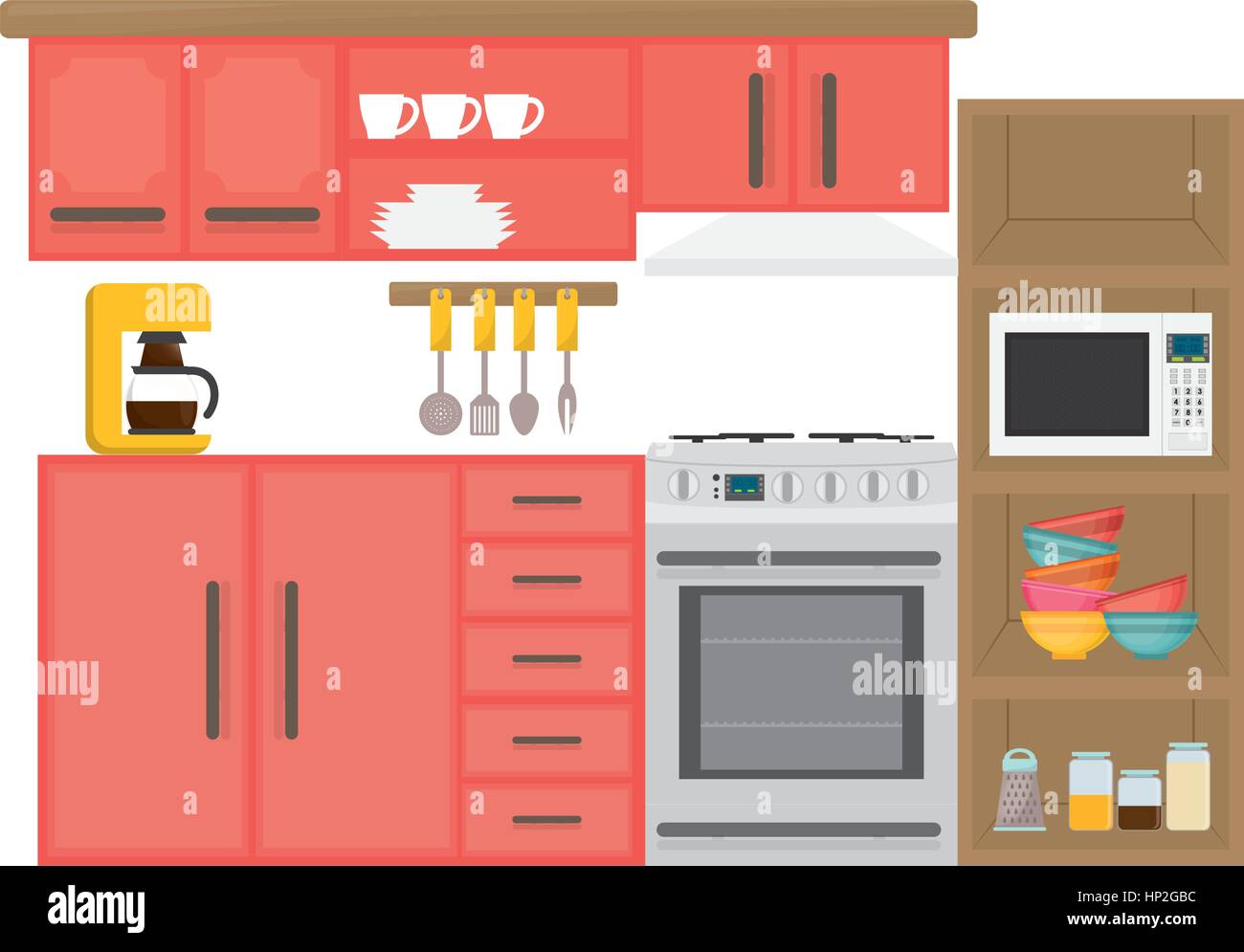 Dish cabinets Stock Vector Images - Alamy