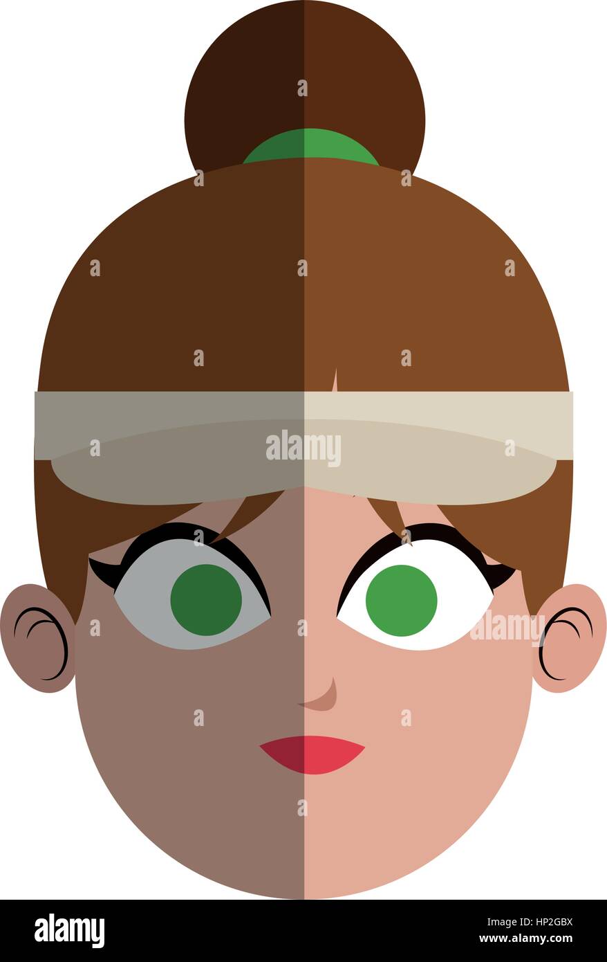 woman face cartoon icon over white background. colorful desing. vector ...