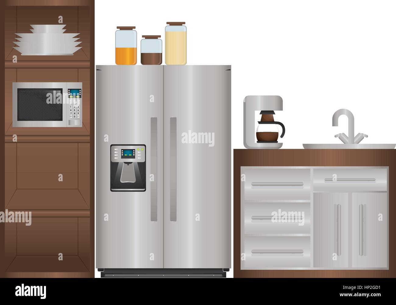 Kitchen interior design icon vector illustration graphic design Stock ...