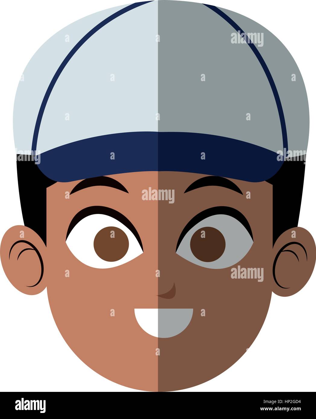 man wearing a cap over white background. colorful design. vector ...