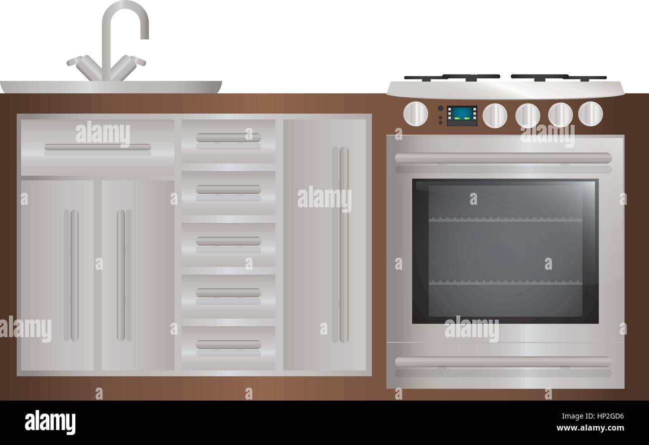 Kitchen interior design icon vector illustration graphic design Stock ...
