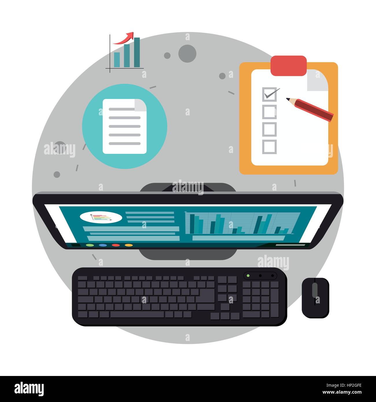 computer digital support technical review vector illustration eps 10 ...