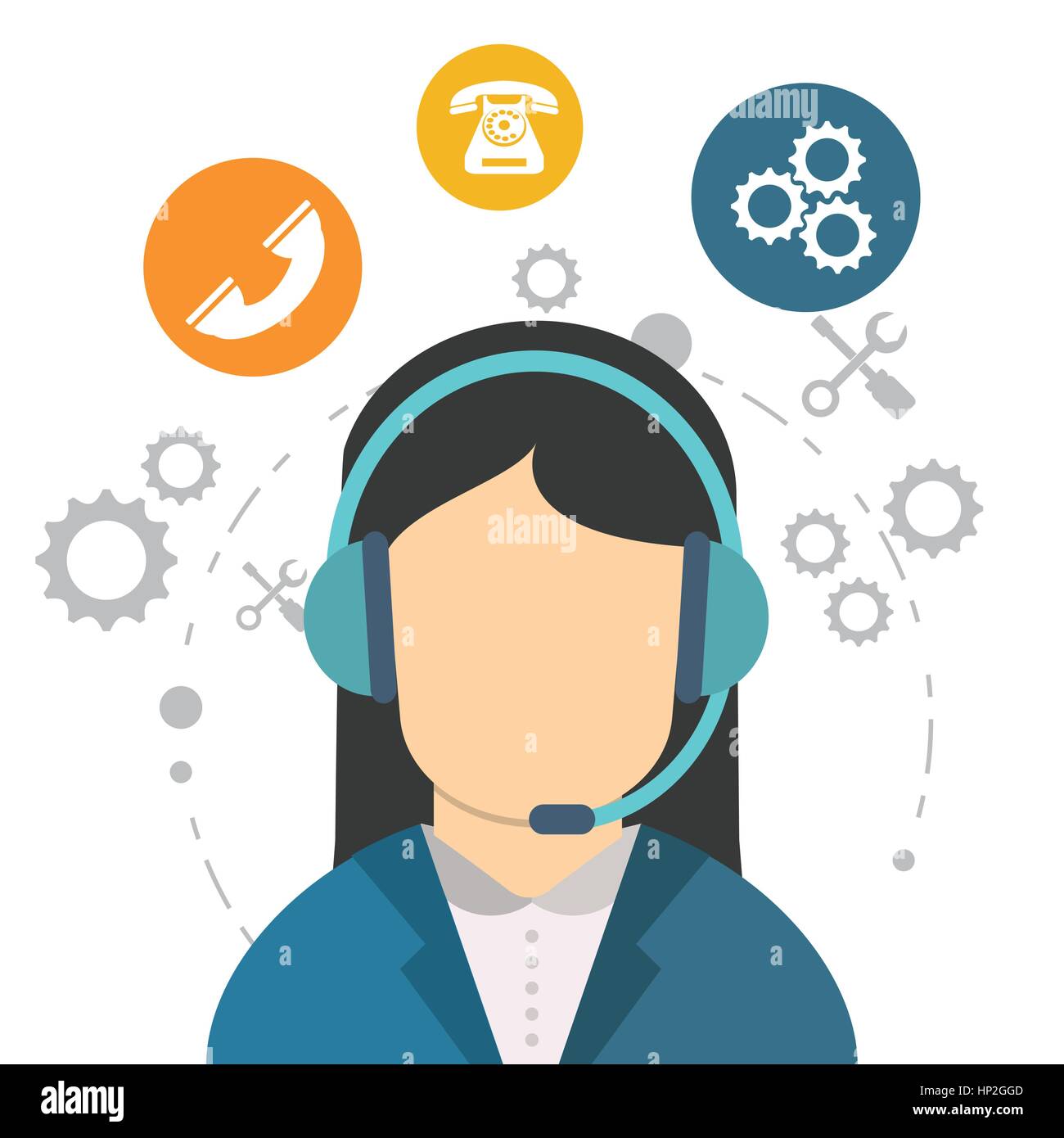 character call center communication work tool vector illustration eps ...