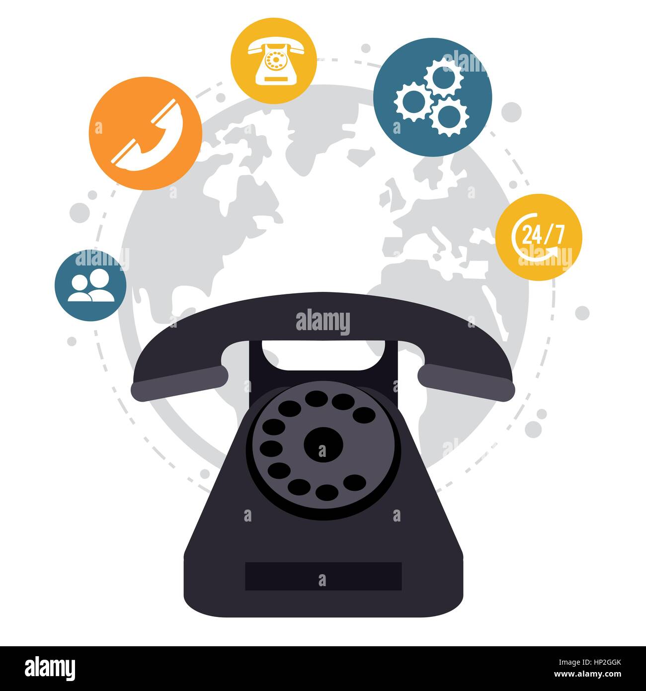 telephone call center all day global service vector illustration eps 10 ...