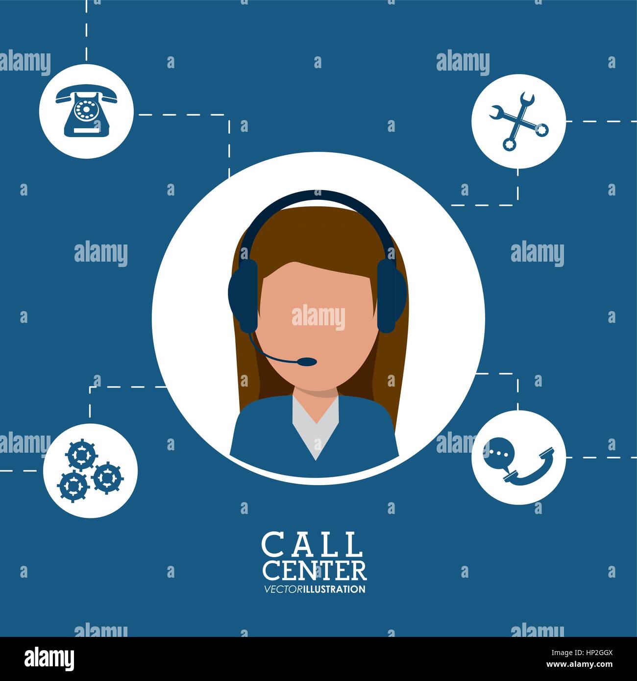 call center female agent line support vector illustration eps 10 Stock ...