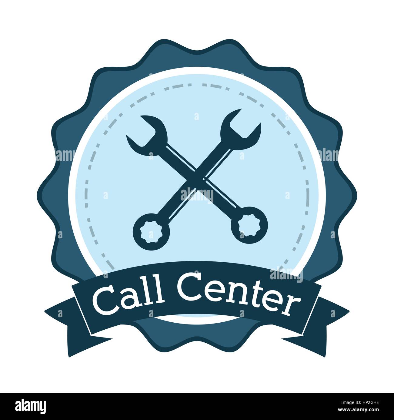 call center support technical badge vector illustration eps 10 Stock ...
