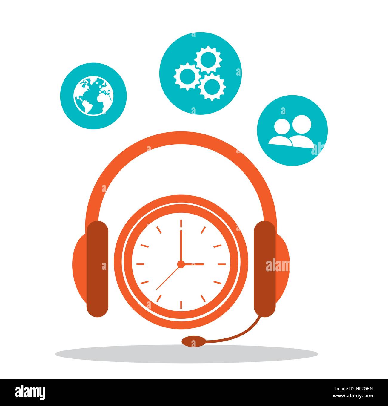 headsetline time call center vector illustration eps 10 Stock Vector ...