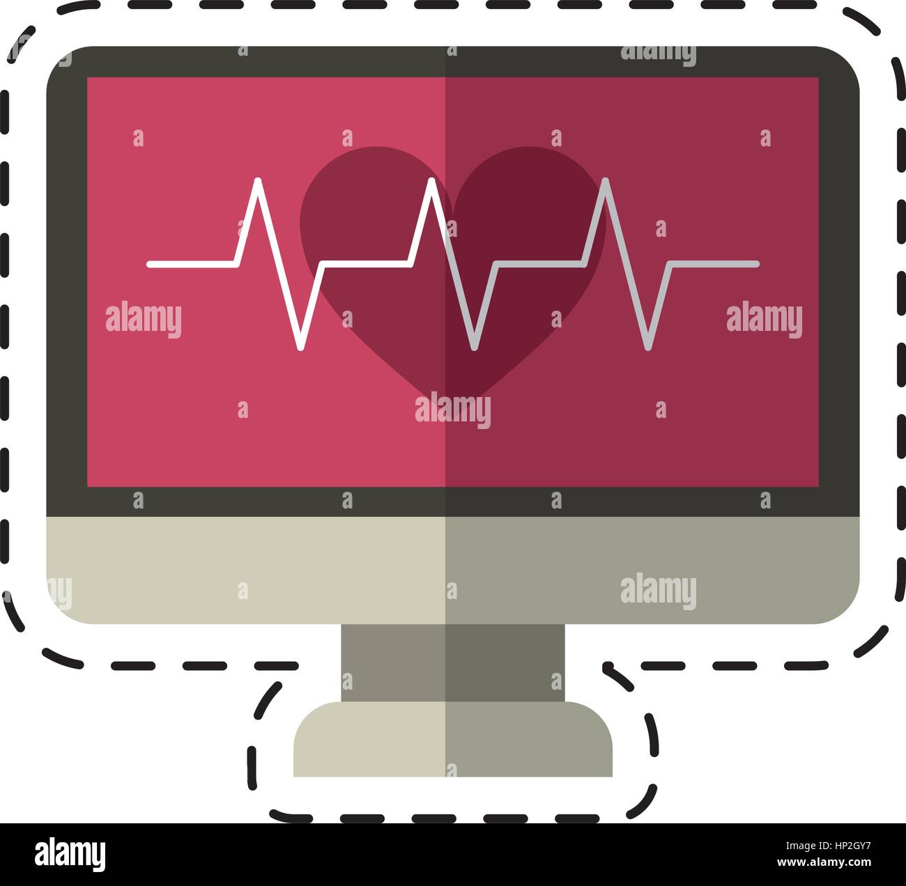 cartoon monitor heartbeat cardiology rhythm vector illustration eps 10 ...