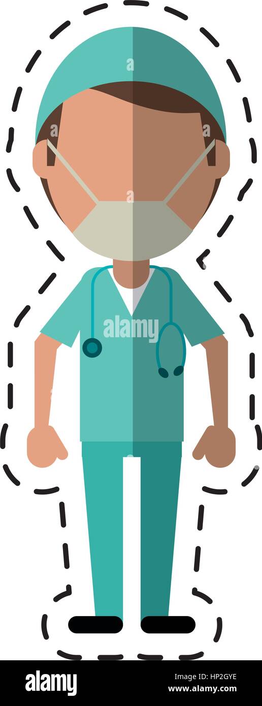 cartoon male surgeon medical professional vector illustration eps 10 ...
