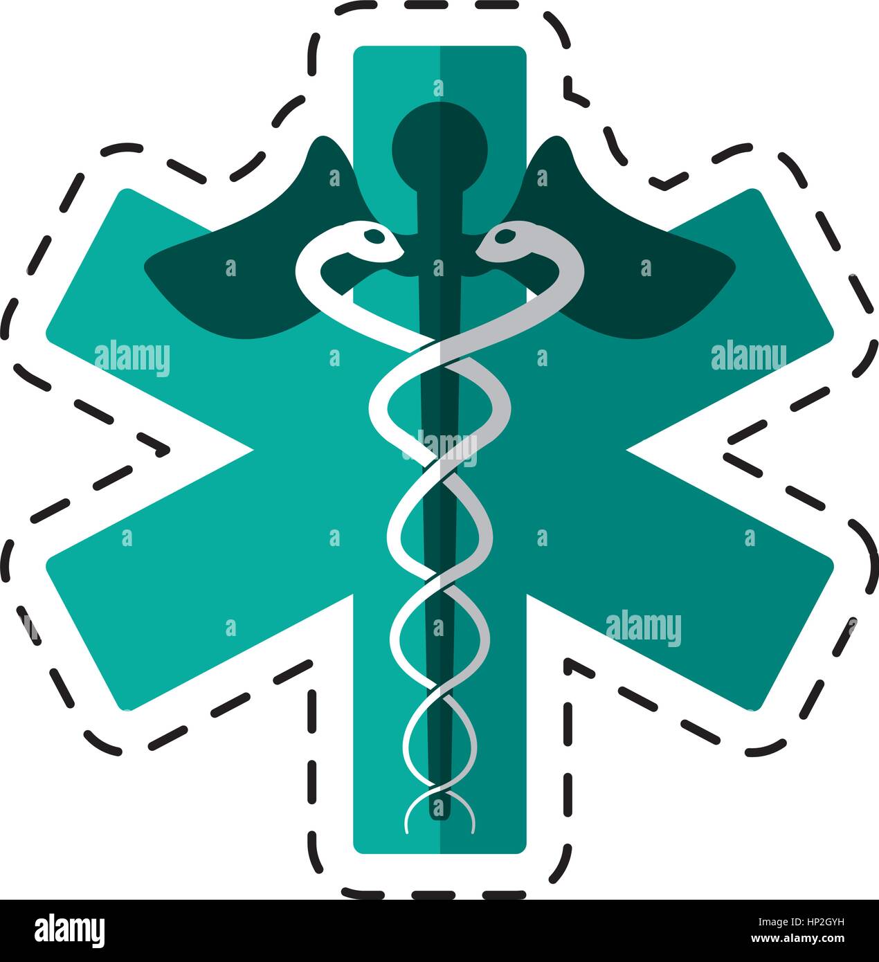 cartoon caduceus medicine care symbol vector illustration eps 10 Stock ...