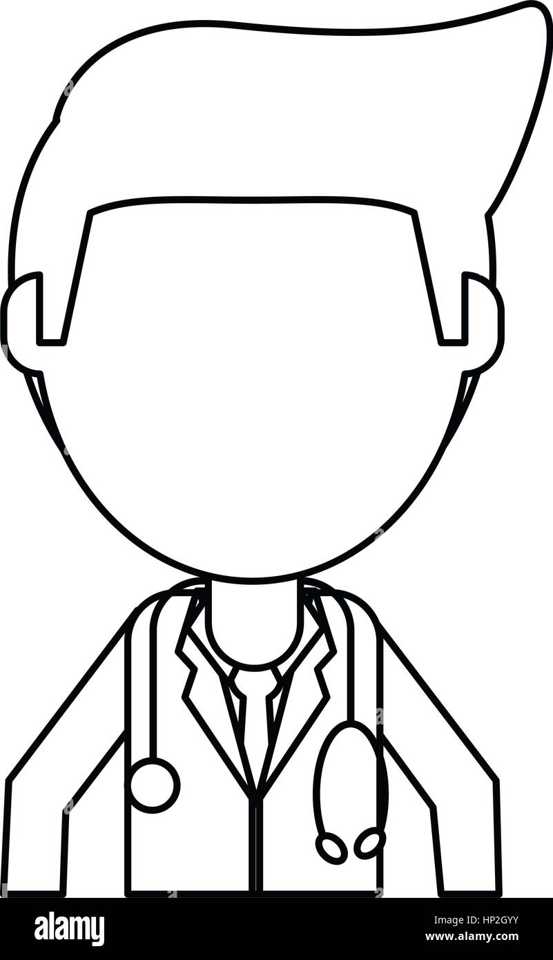 doctor staff medical hospital thin line vector illustration eps 10 ...