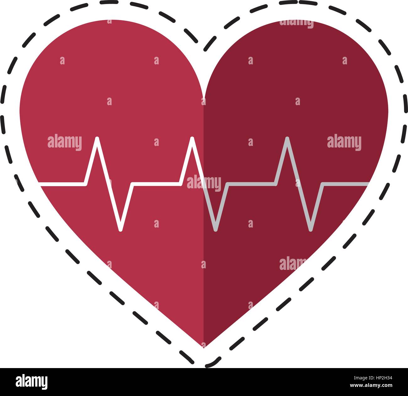 cartoon heart pulse rhythm cardio vector illustration eps 10 Stock ...