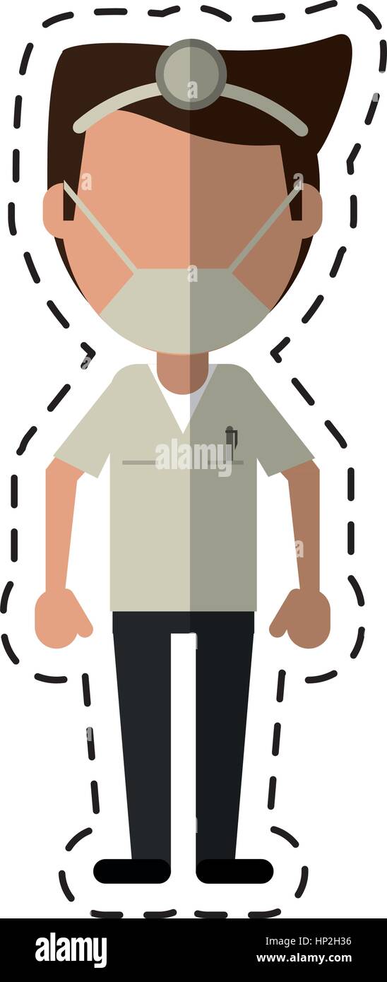 cartoon doctor specialist mask medical vector illustration eps 10 Stock ...