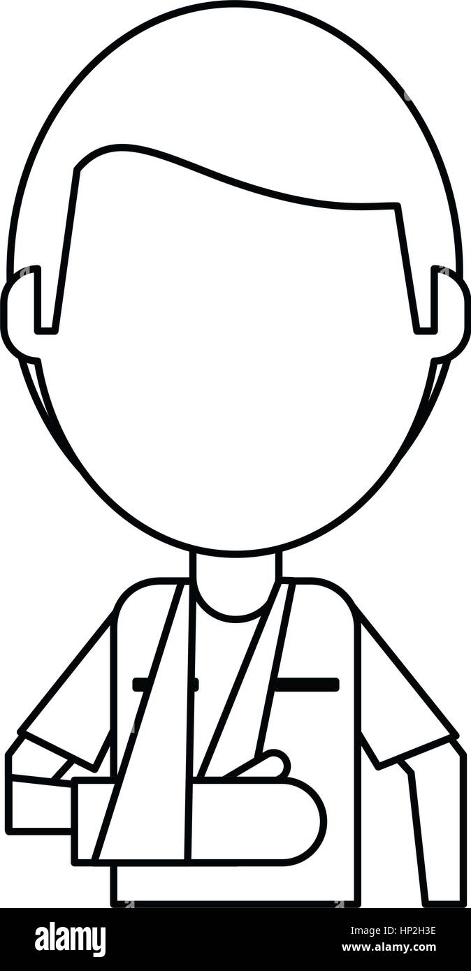 people patient broken arm thin line vector illustration eps 10 Stock ...
