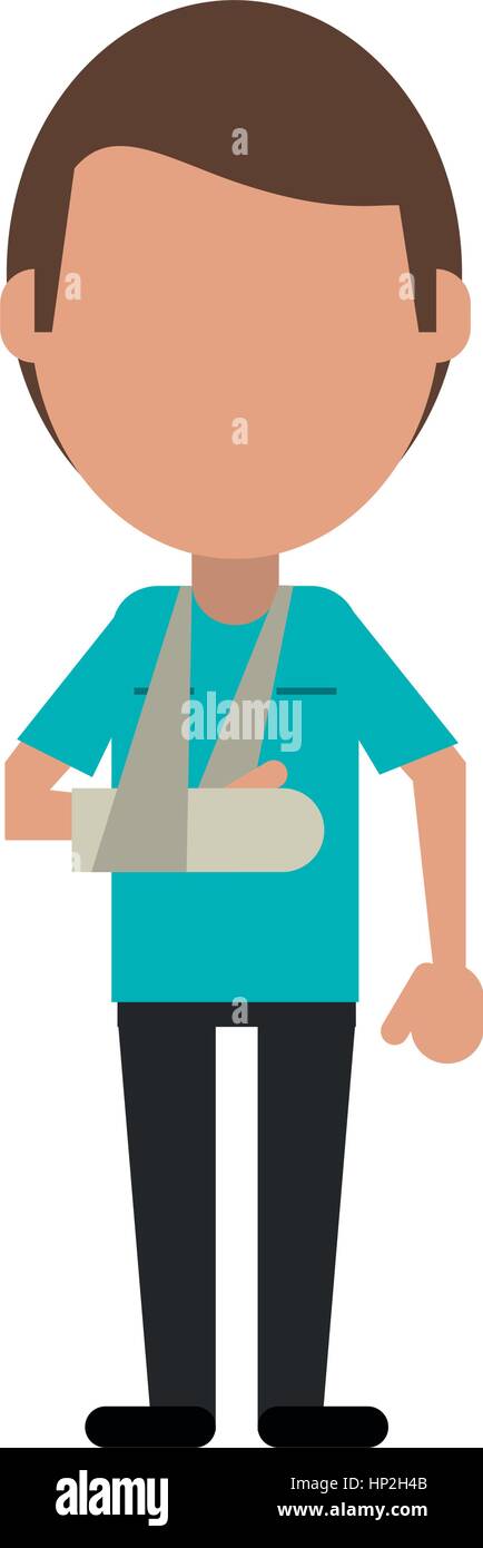 people patient broken arm vector illustration eps 10 Stock Vector Image ...