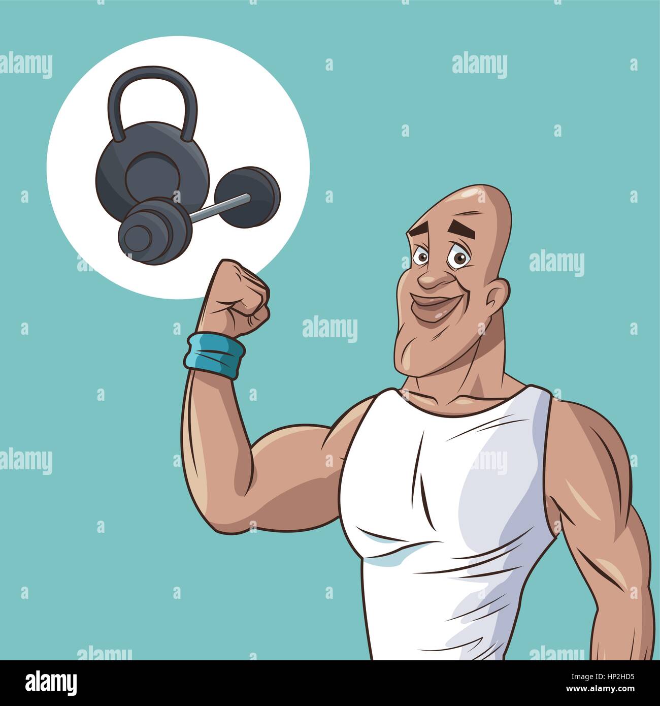 Fit muscular man working Stock Vector Images - Alamy