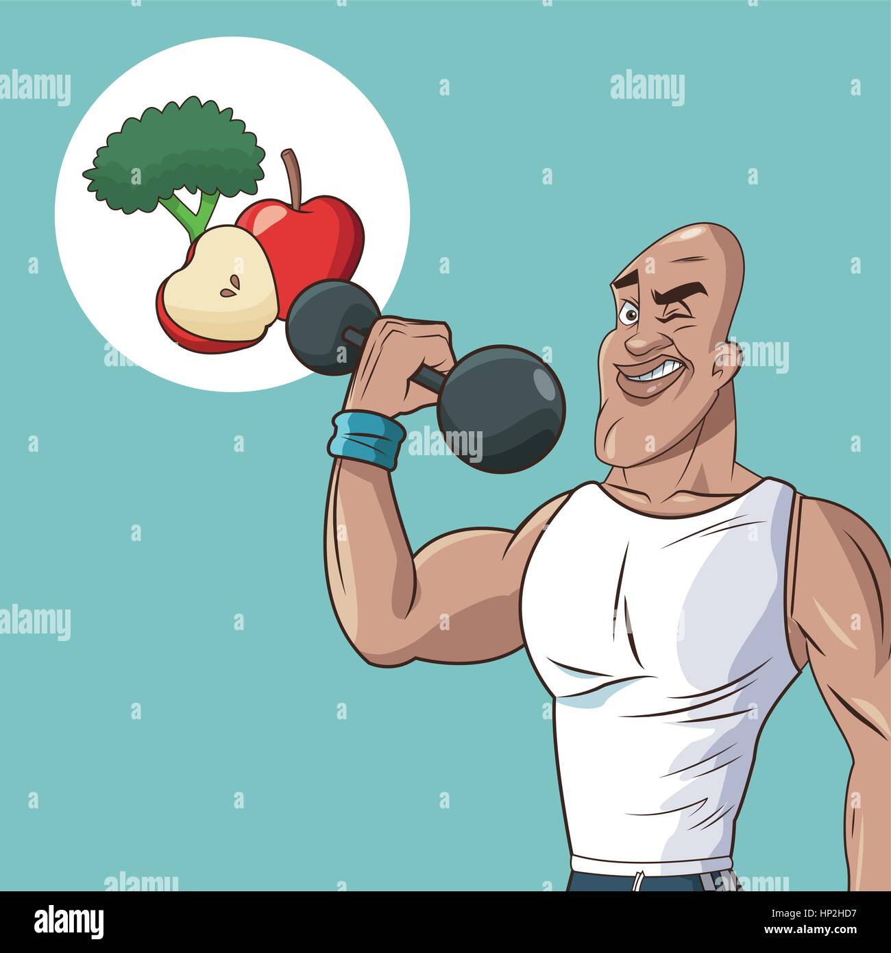 Muscle man eating Stock Vector Images - Alamy