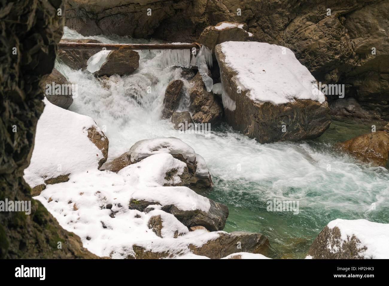 Winter in Gorge Partnachklamm in Garmisch-Partenkirchen, Bavaria ...