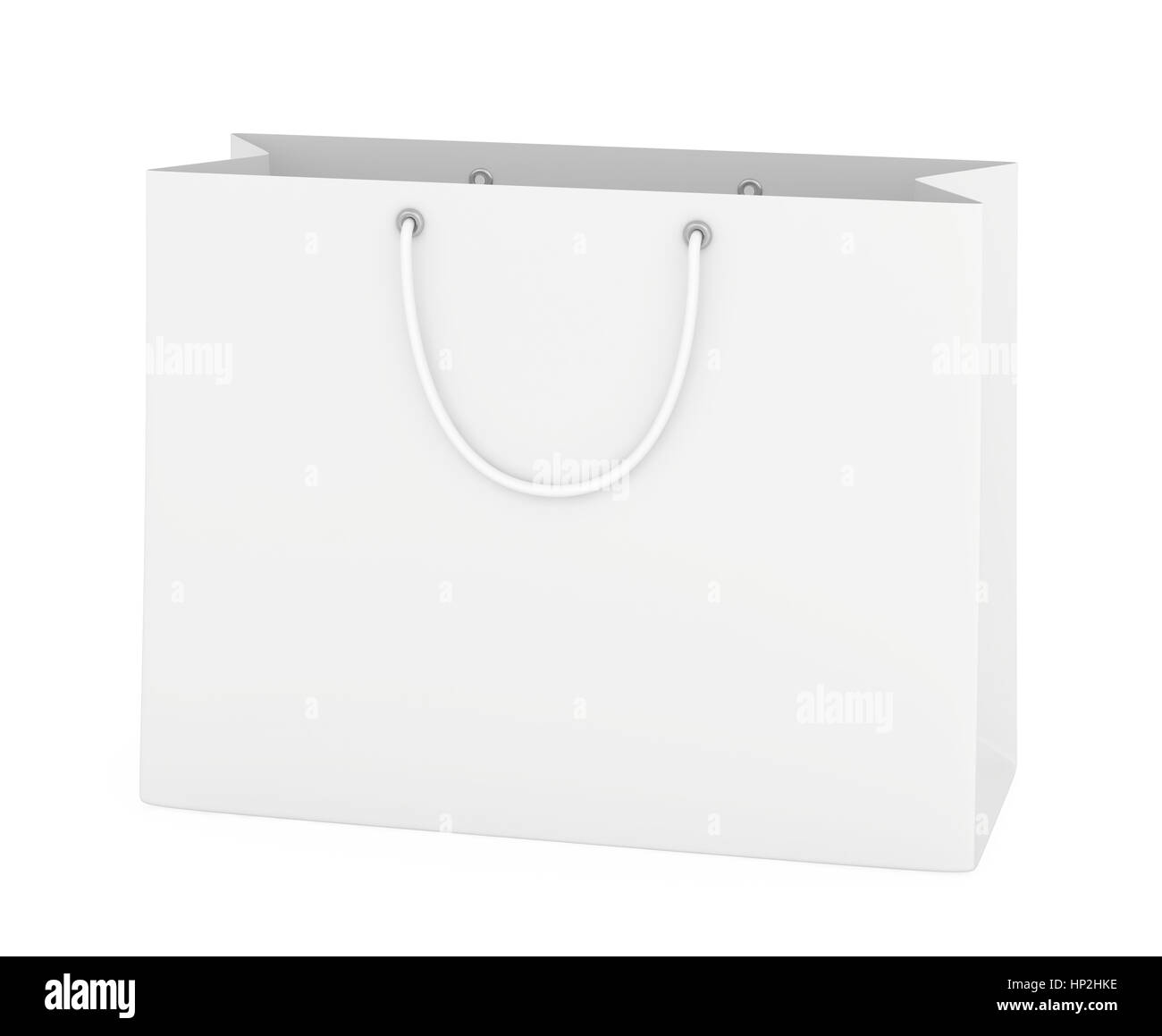 close up of paper bag on white background with clipping path. 3d ...