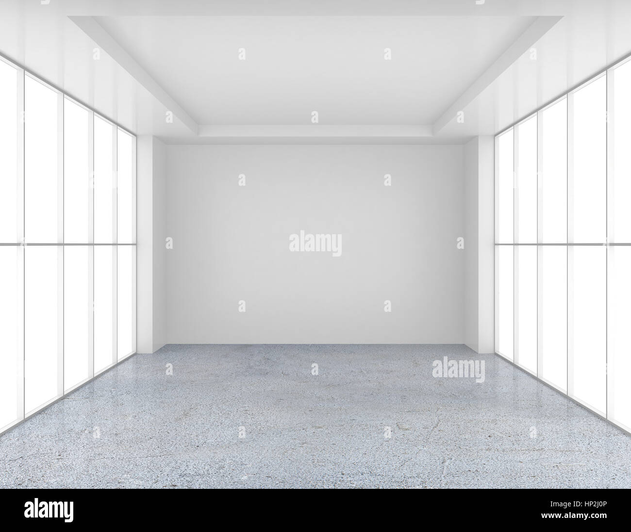 white empty room and concrete floor. 3d rendering Stock Photo - Alamy