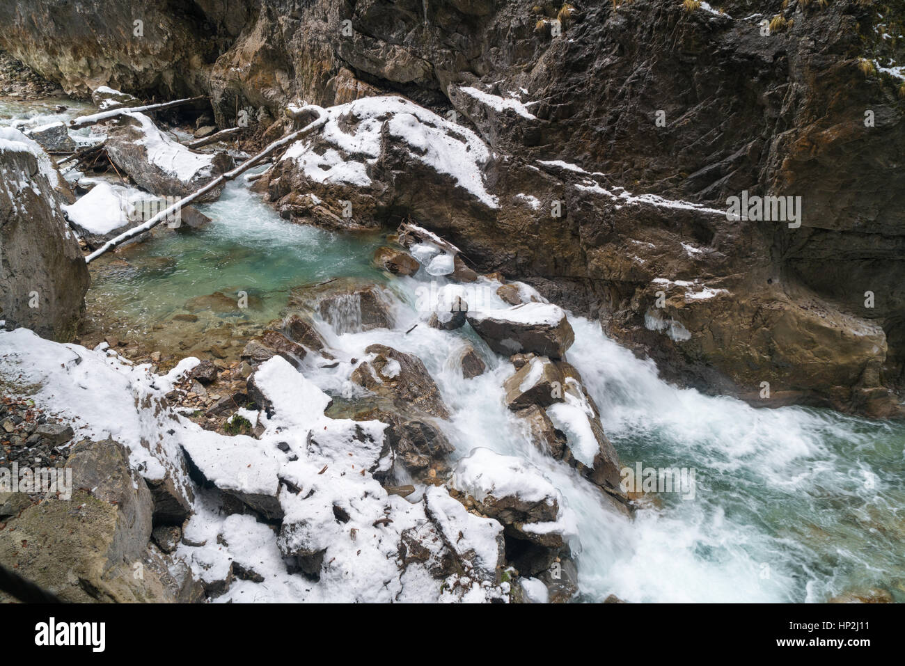 Winter in Gorge Partnachklamm in Garmisch-Partenkirchen, Bavaria ...