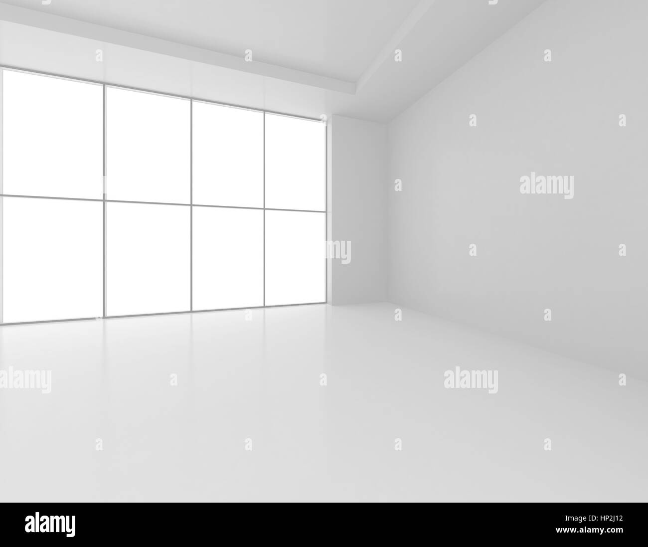 light white room and big window. 3d rendering Stock Photo - Alamy