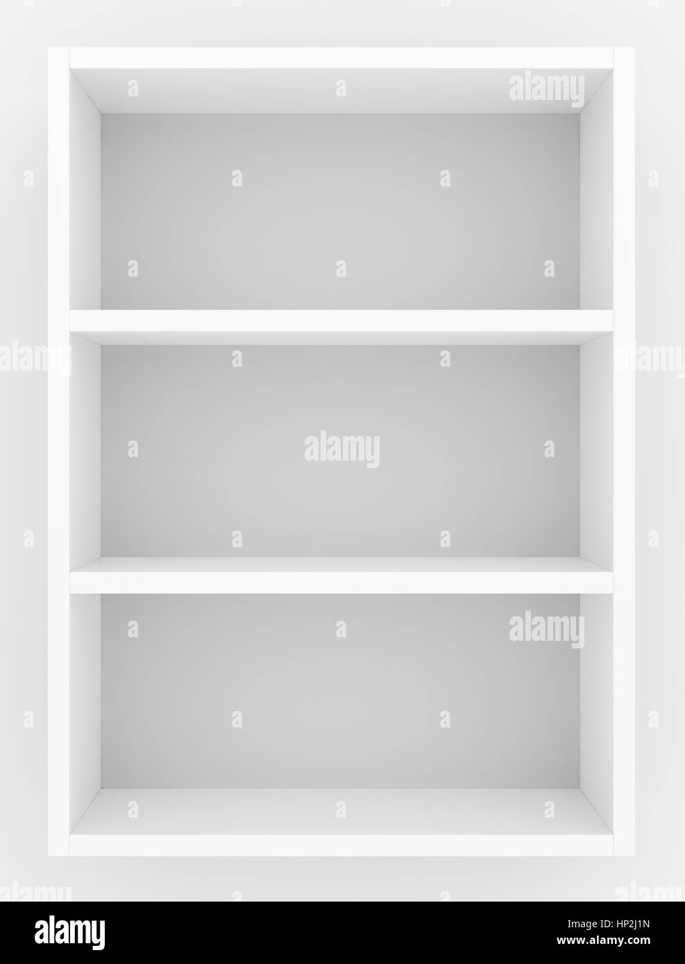 White blank showcase shelves front view. 3D rendering Stock Photo - Alamy