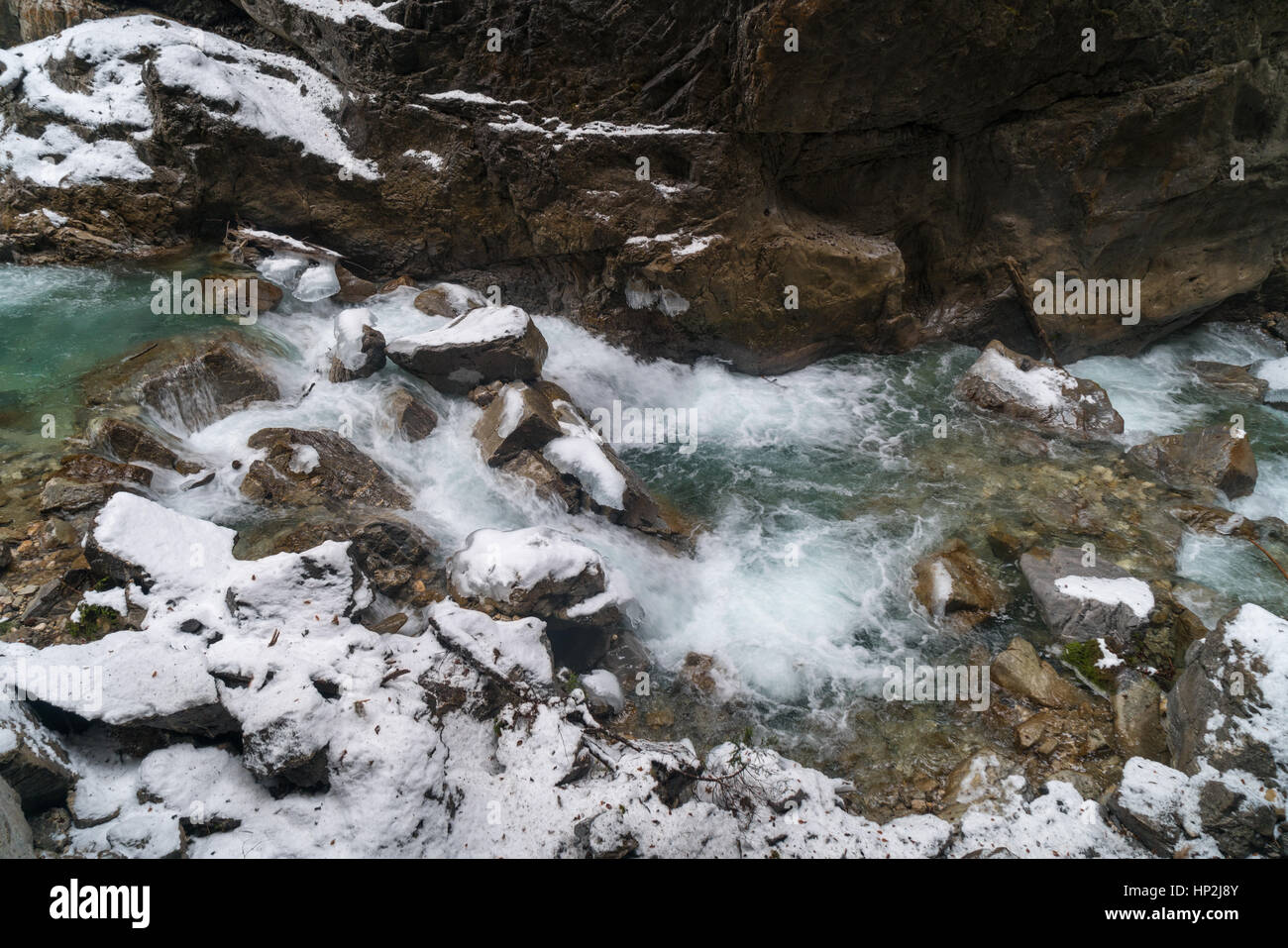 Winter in Gorge Partnachklamm in Garmisch-Partenkirchen, Bavaria ...