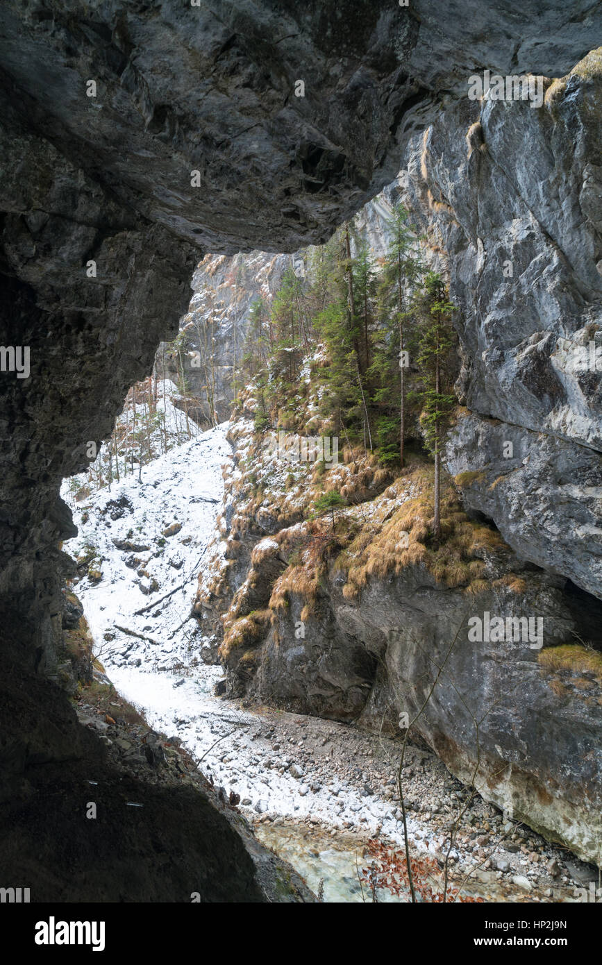 Winter in Gorge Partnachklamm in Garmisch-Partenkirchen, Bavaria ...
