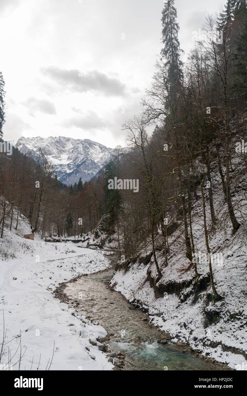 Winter in Gorge Partnachklamm in Garmisch-Partenkirchen, Bavaria ...