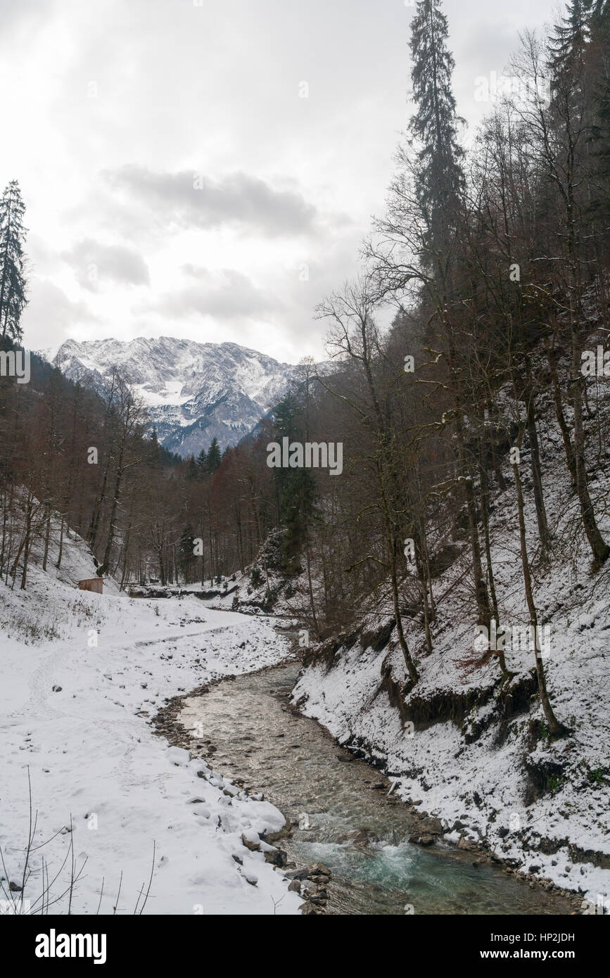Winter in Gorge Partnachklamm in Garmisch-Partenkirchen, Bavaria ...