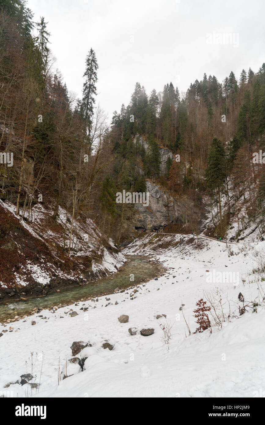 Winter in Gorge Partnachklamm in Garmisch-Partenkirchen, Bavaria ...