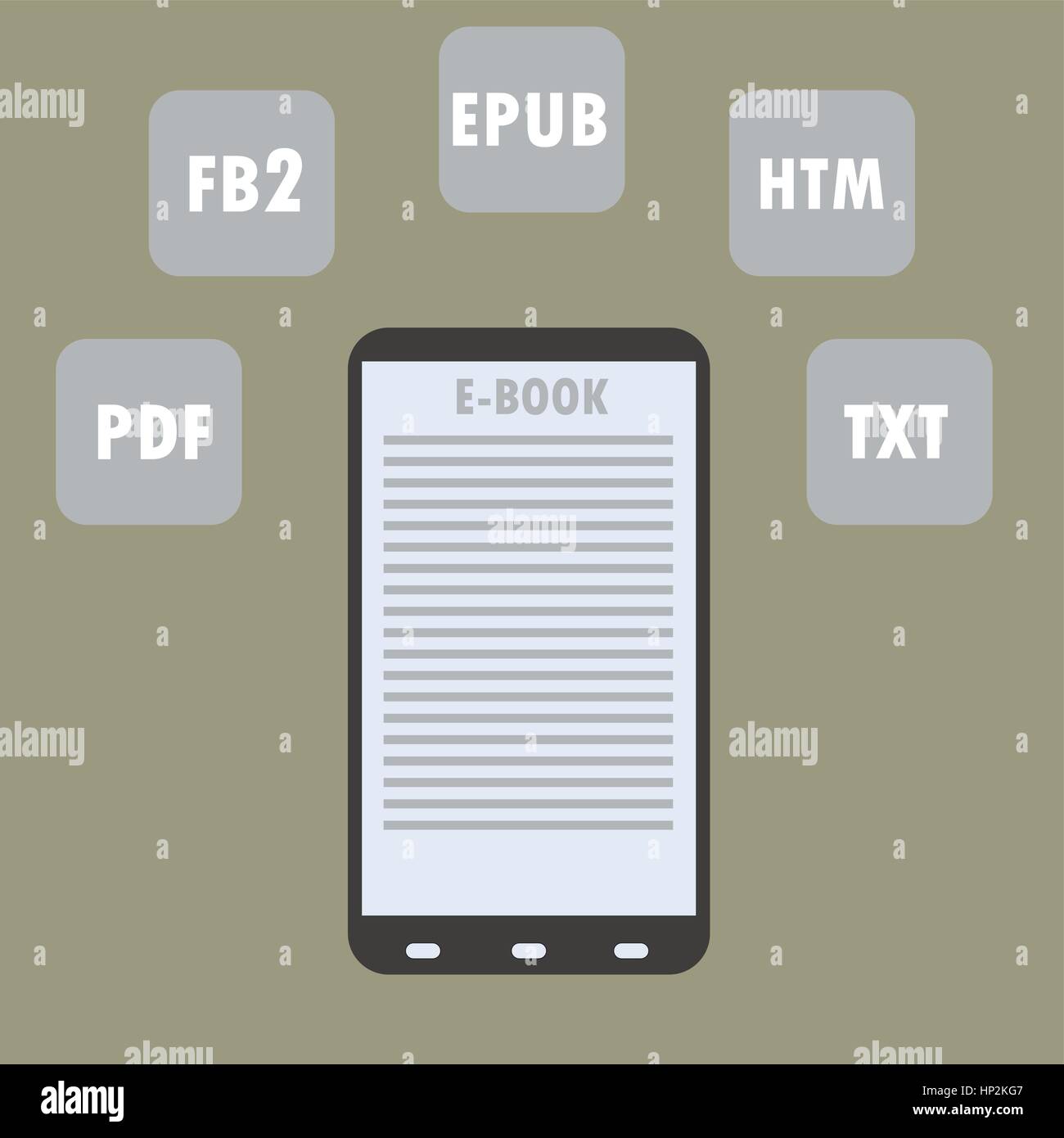 Electronic Book (e-book) Reader with Different Formats. Subscription as ...