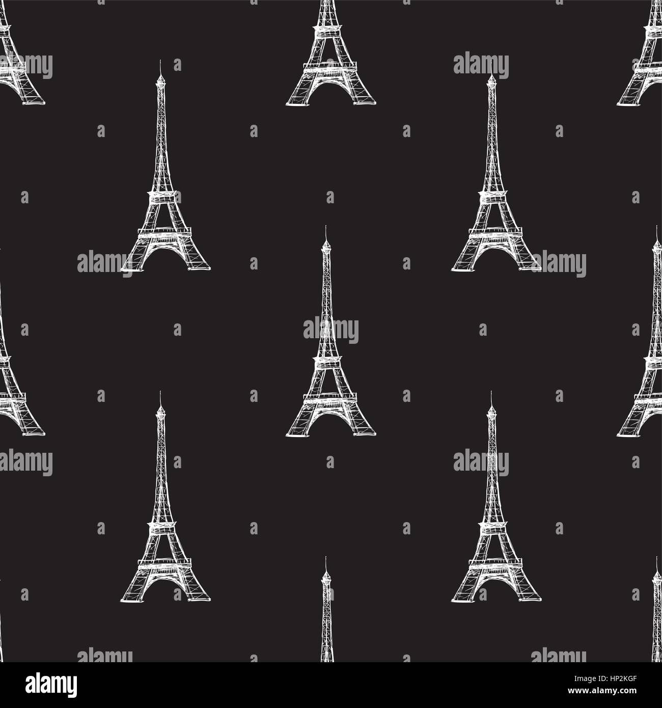 Seamless pattern background texture. Paris France Eiffel tower on the ...