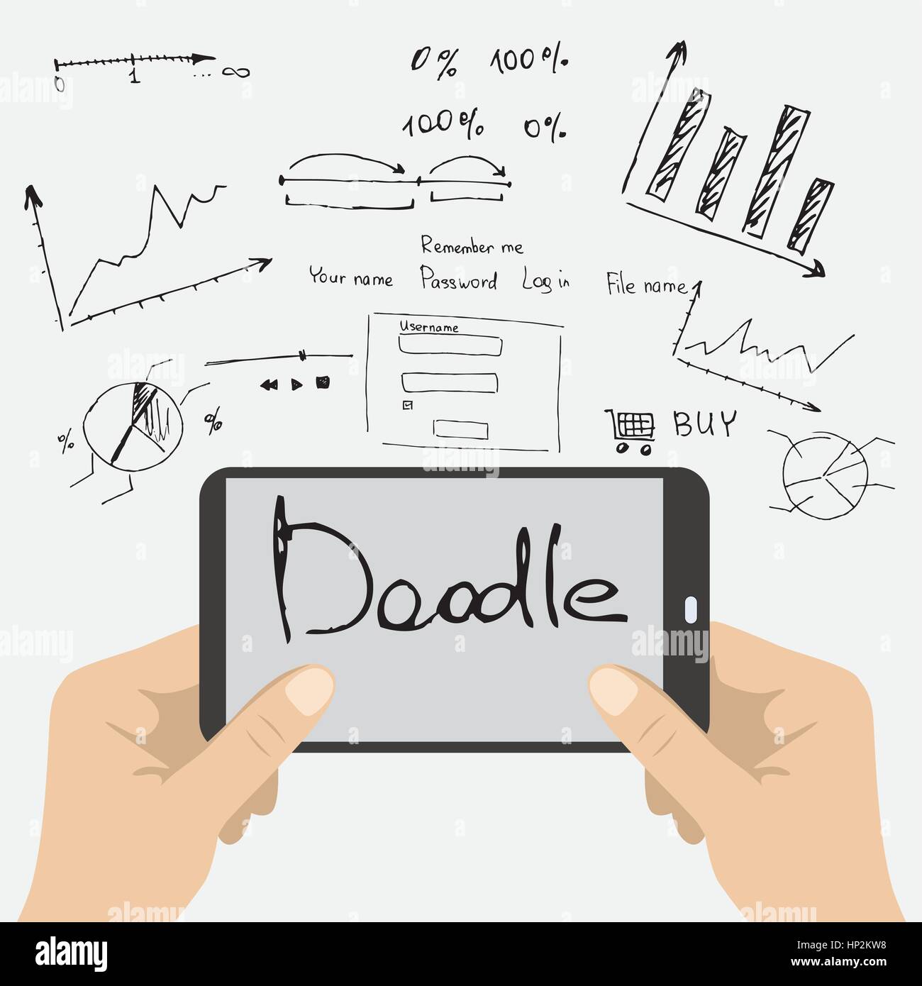 Hands holding mobile financial Stock Vector Images - Alamy