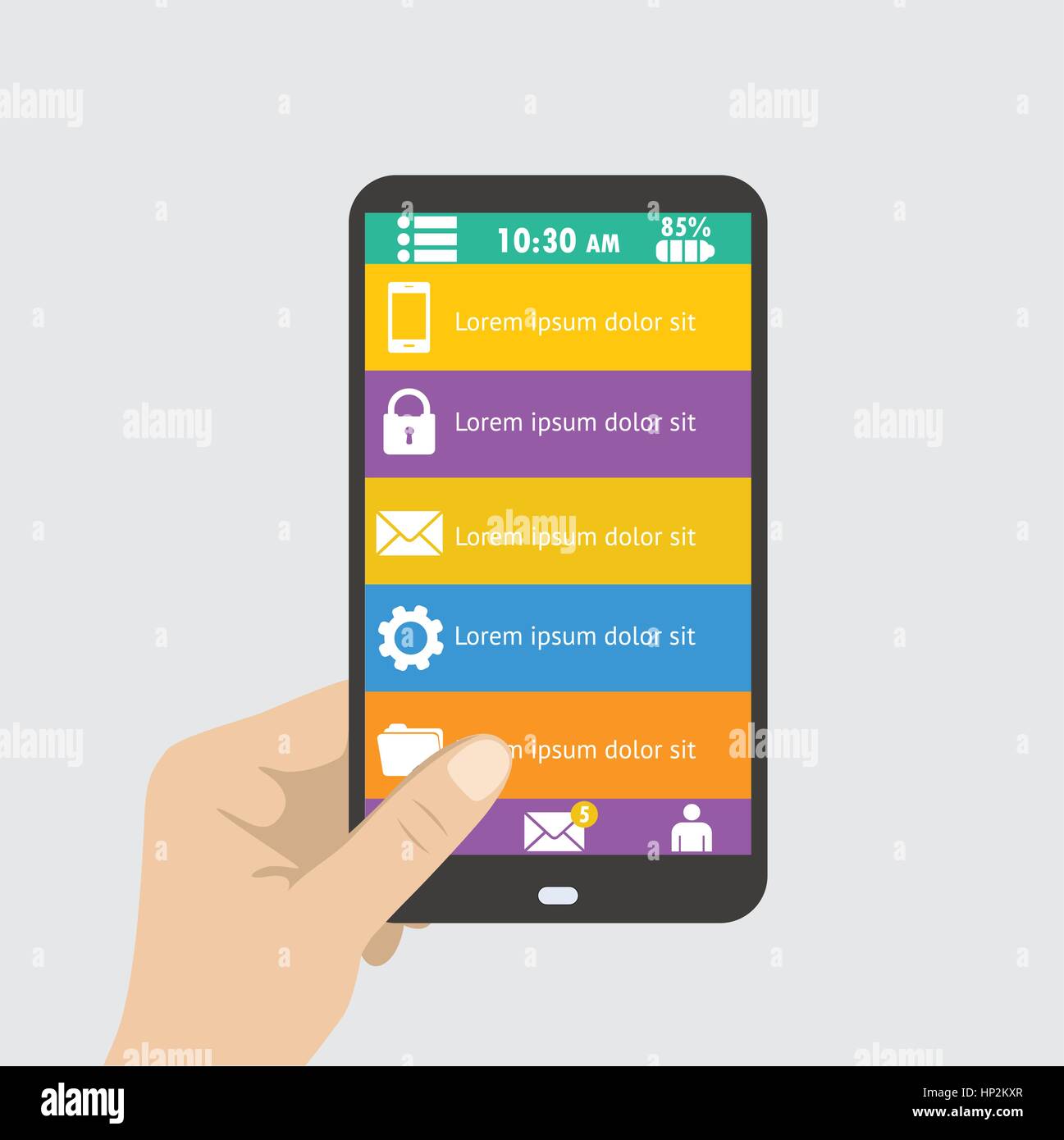 Smartphone menu hi-res stock photography and images - Alamy