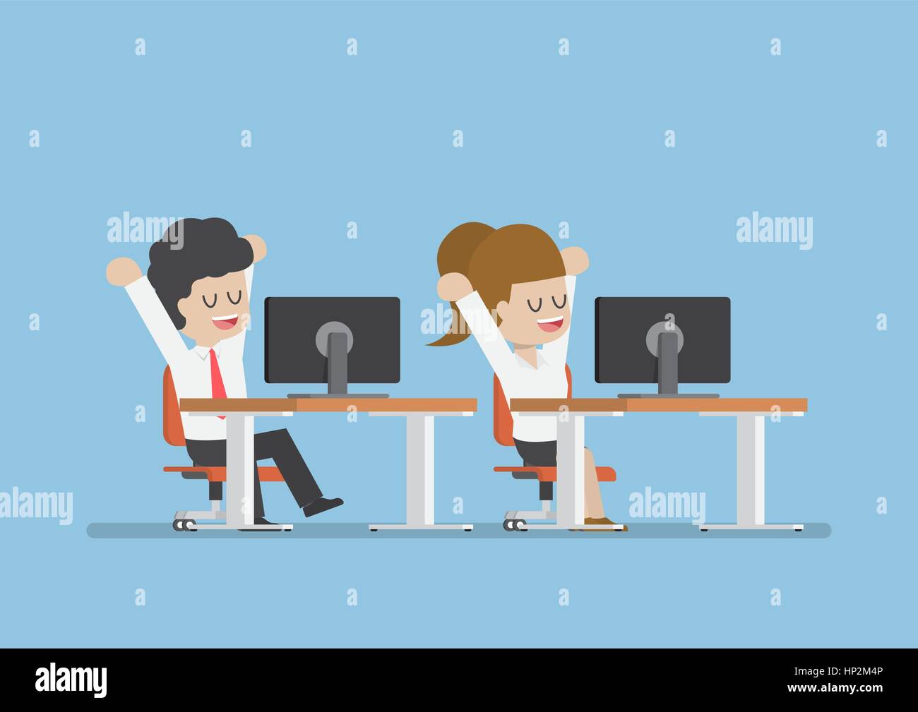 Happy relaxed woman Stock Vector Images - Alamy