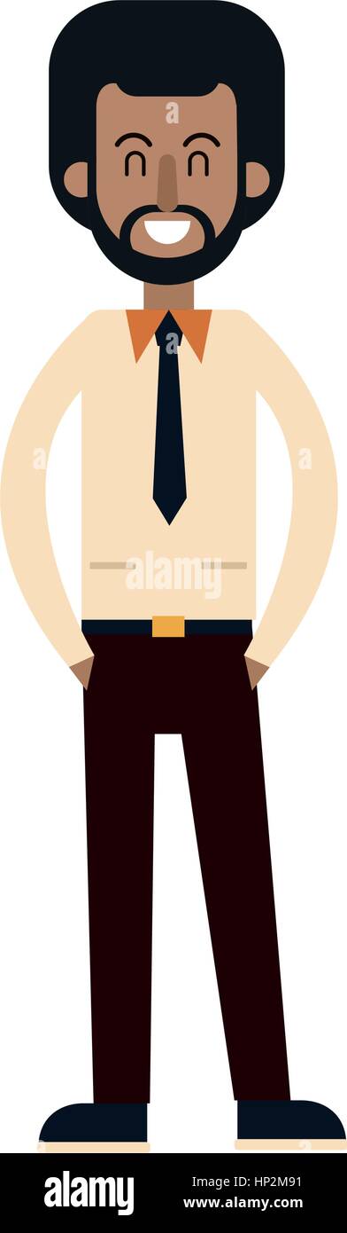 Happy man wearing tie cartoon hi-res stock photography and images - Alamy