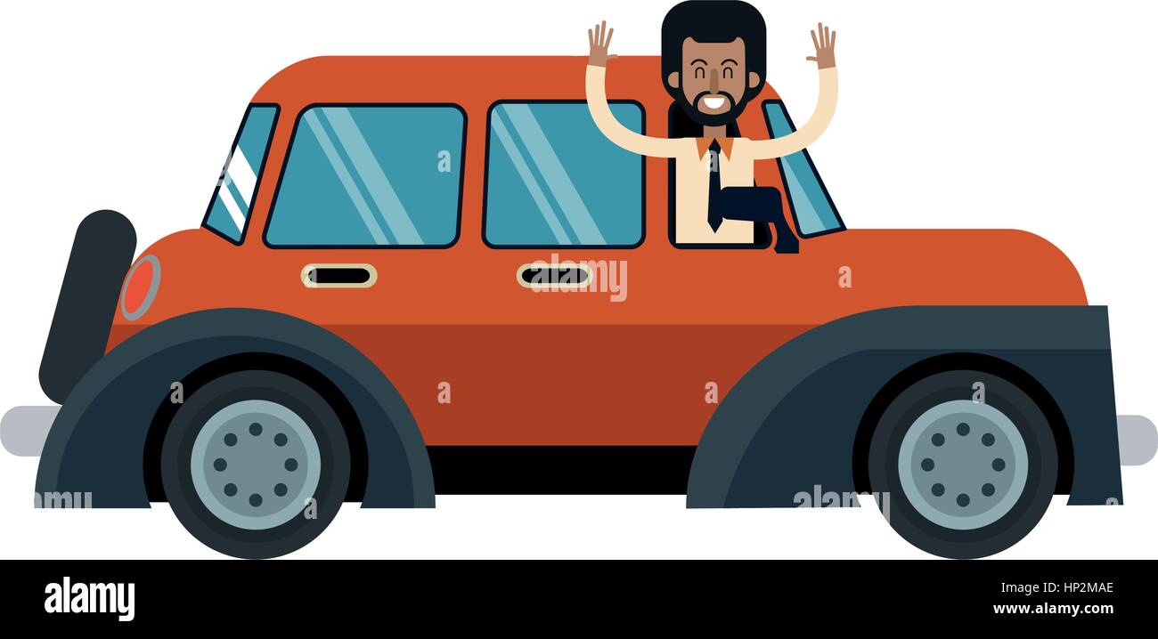 man in a car icon over white background. vector illustration Stock ...