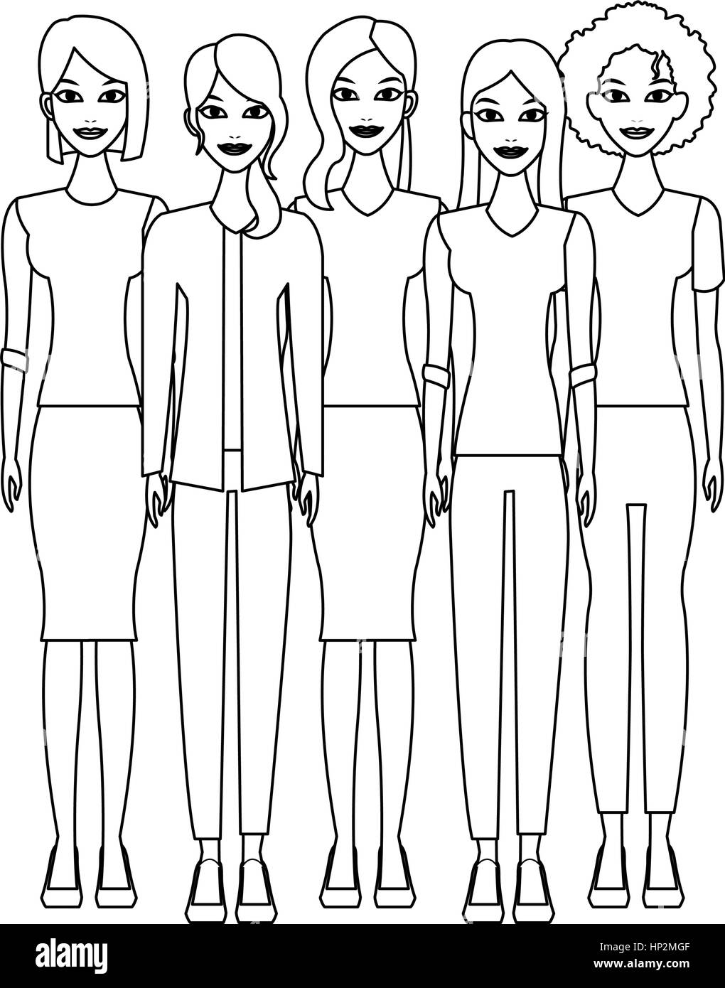 group of women Stock Vector Image & Art - Alamy