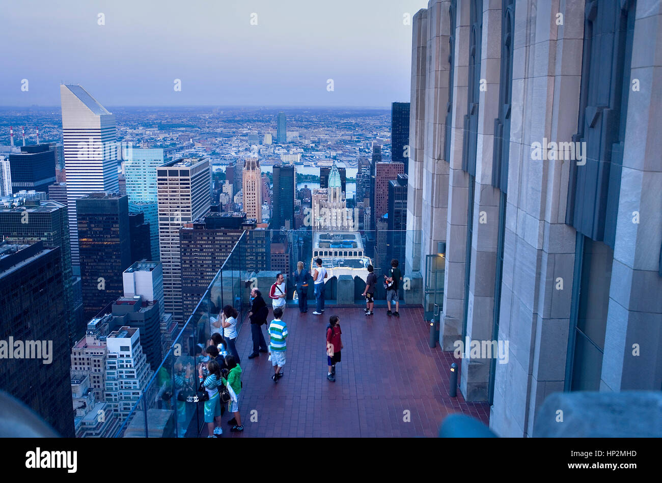 Skyline of Manhattan, as Seen from top of the rock observatory deck, in ...