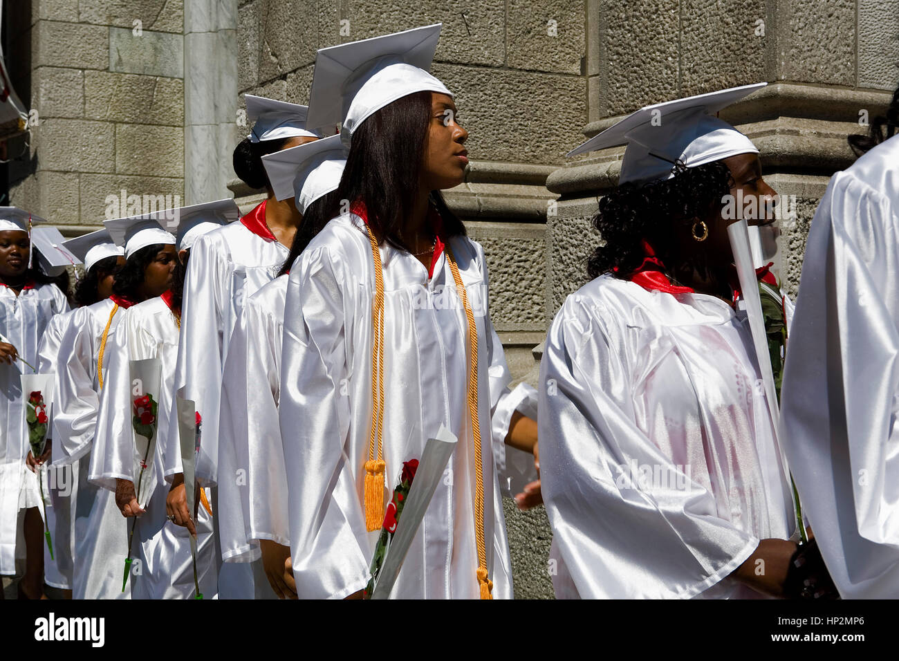Day of graduation in St Patrick´s Cathedral, New York City, USA Stock ...
