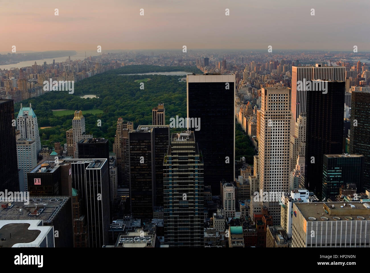 Aerial view, Central Park and North Manhattan from Top of the ...