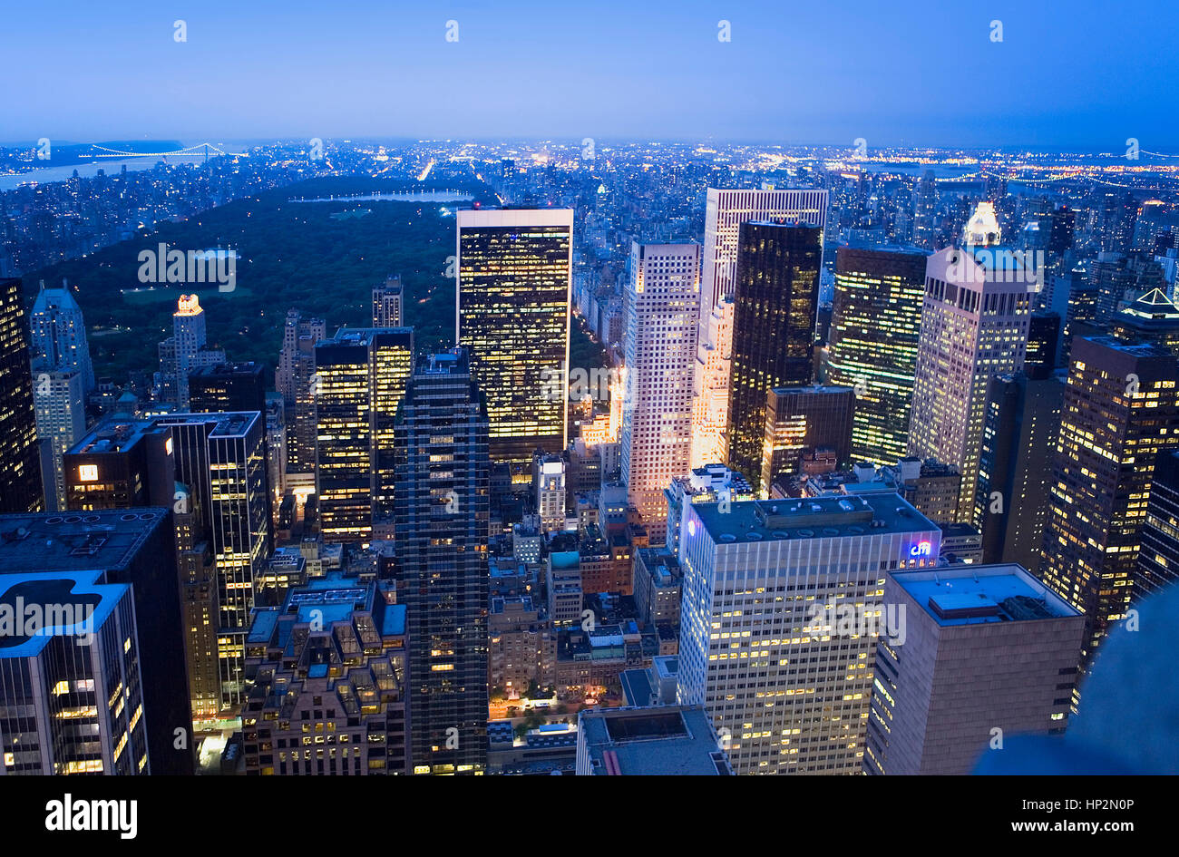 Aerial view, Central Park and North Manhattan from Top of the ...