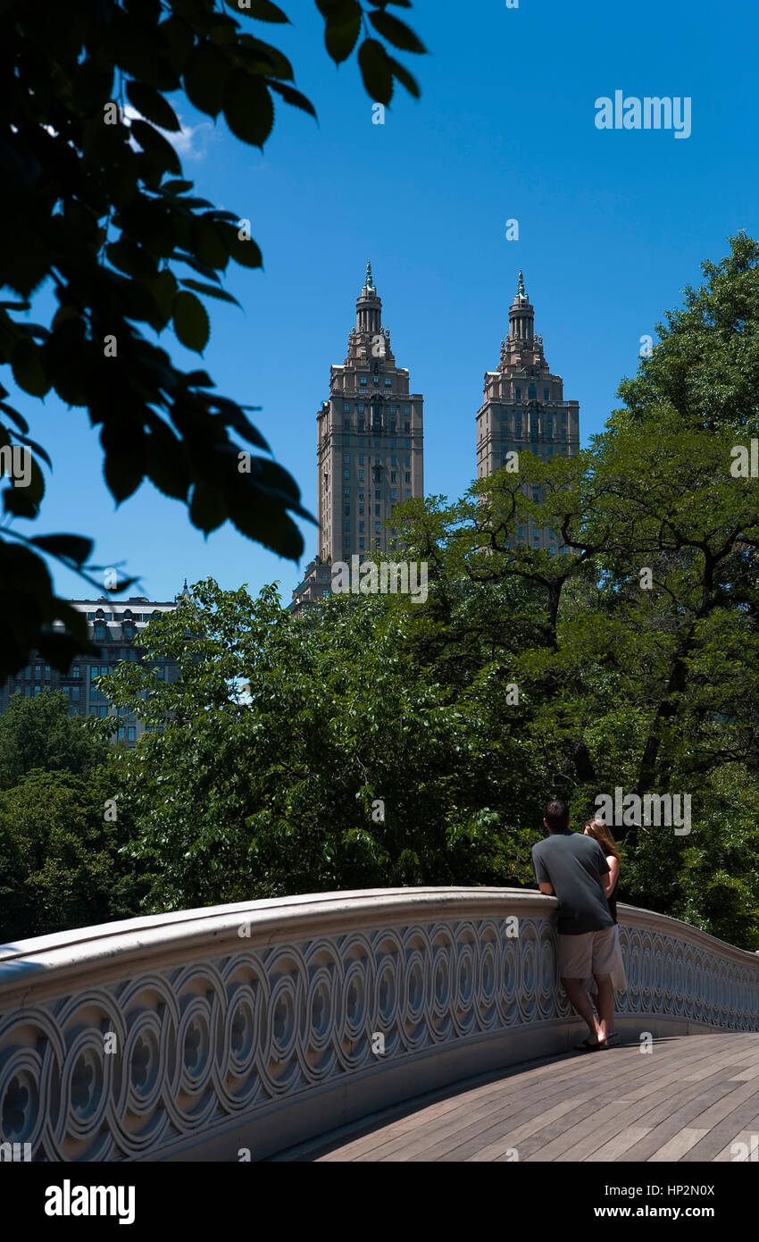 Central Park.Bow bridge,New York City, USA Stock Photo - Alamy