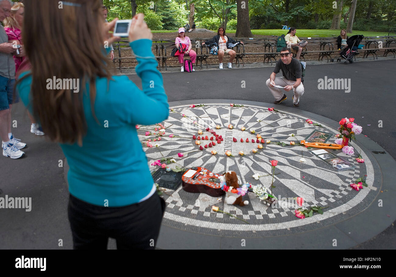 Central Park.Strawberry Fields. Imagine,New York City, USA Stock Photo ...
