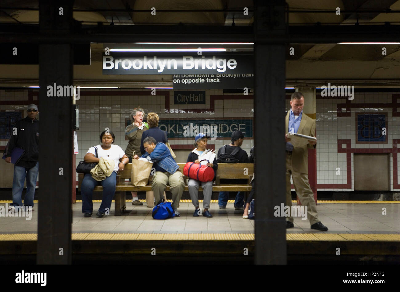 Subway. Brooklyn Bridge City Hall station,New York City, USA Stock ...